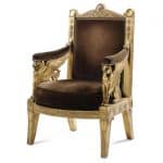 An Imperial carved giltwood ceremonial armchair designed by Percier and ...