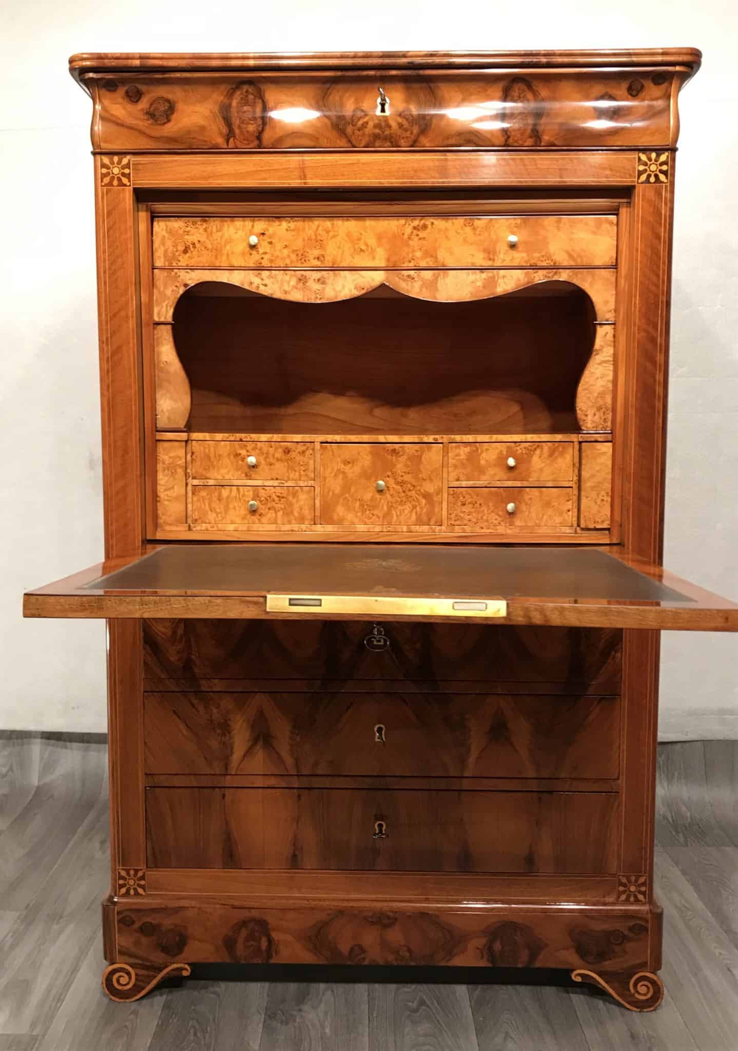 Drop Front Secretary Desk, Louis Philippe Style, France 1840 - Styylish