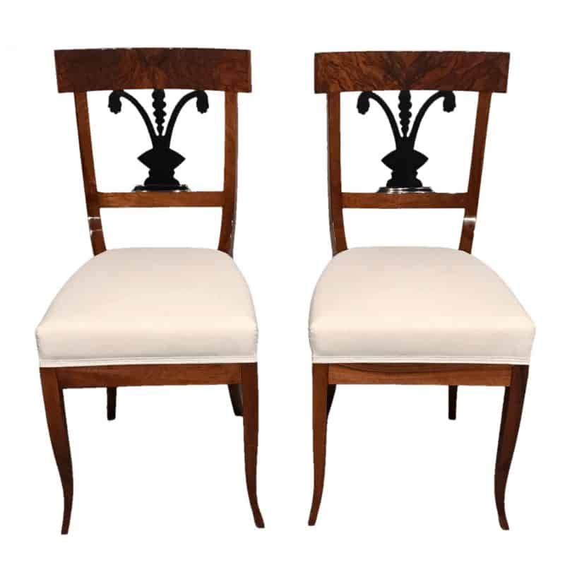 Pair of Biedermeier Walnut Chairs, South German 1820 - Styylish