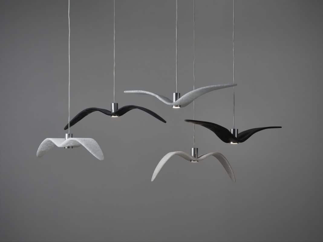 Night Bird Pendant Light, with custom made glass shades- Styylish