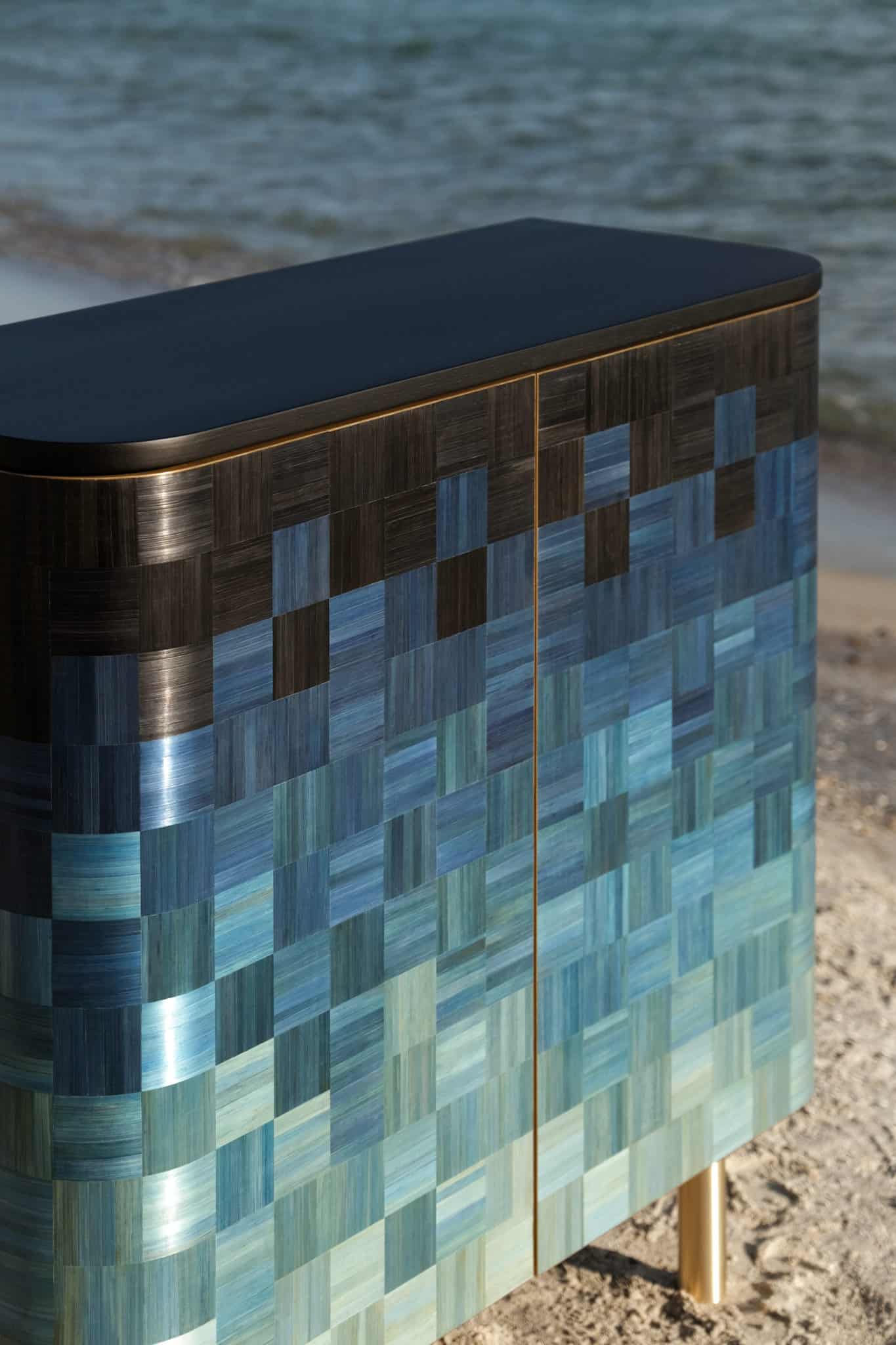 Natura Straw Marquetry Cabinet- for Sale- Styylish