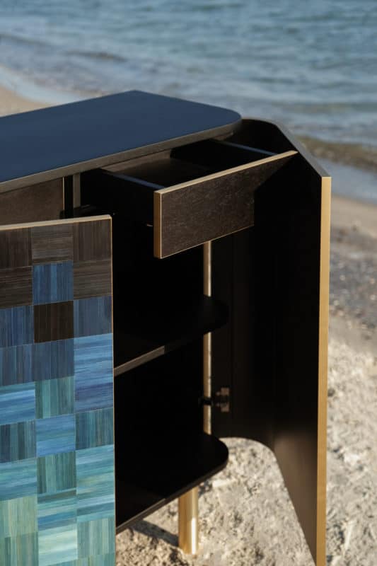 Natura Straw Marquetry Cabinet- for Sale- Styylish