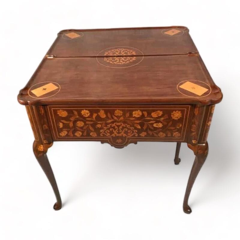 Dutch Card Table 18th century with marquetry - styylish