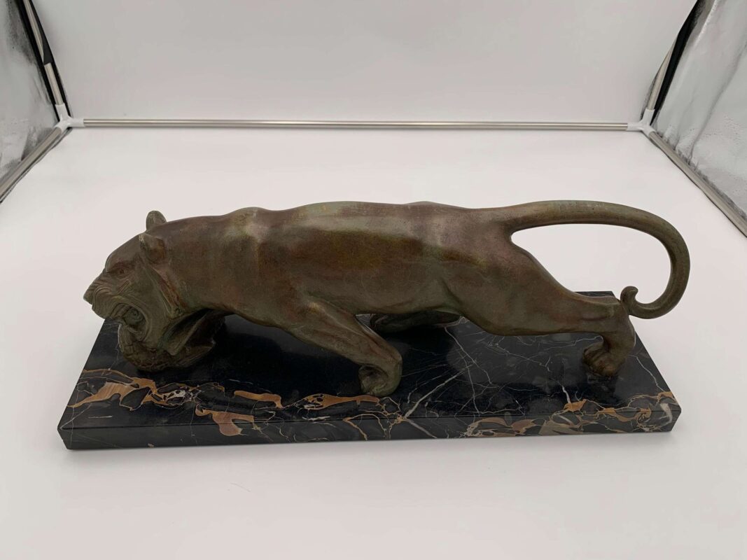 Solid Bronze Panther Sculpture - Vintage Decor for Sale - Styylish