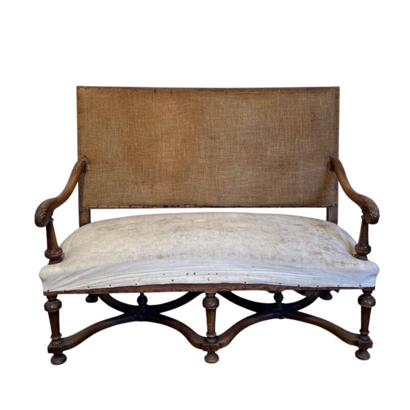 Louis XIII Style High-Backed Walnut Sofa - Styylish