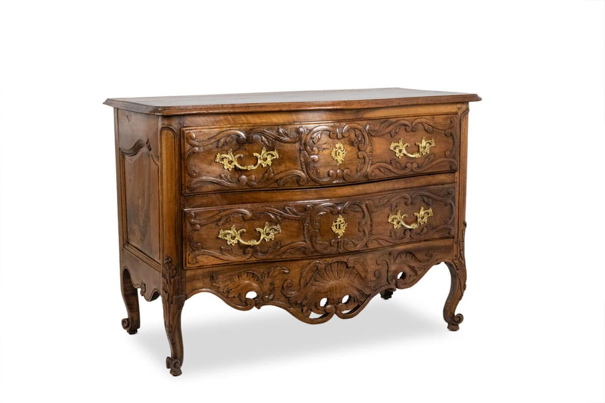Curved Antique Chest of Drawers, known as a Nîmoise, 18th century ...